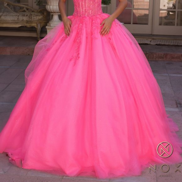 Nox | Dresses | New Long Formal Off Shoulder Dress Embroidered With ...